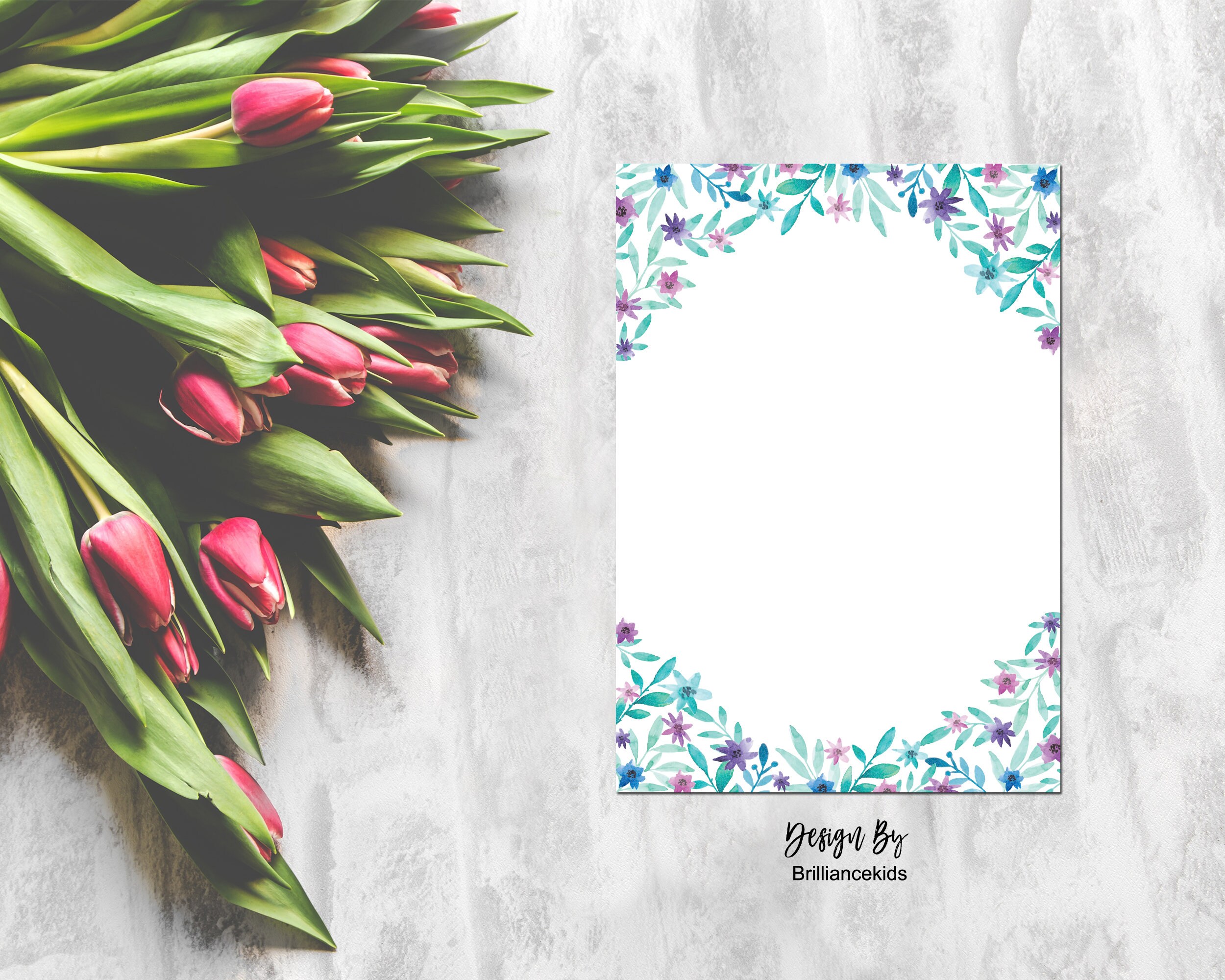 Floral Writing Paper Printable Stationery Paper Letter - Etsy