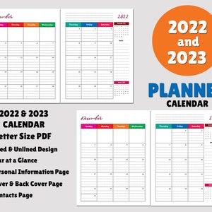 Monthly Planner 2022 2023 Inserts Dated Monthly Calendar - Etsy