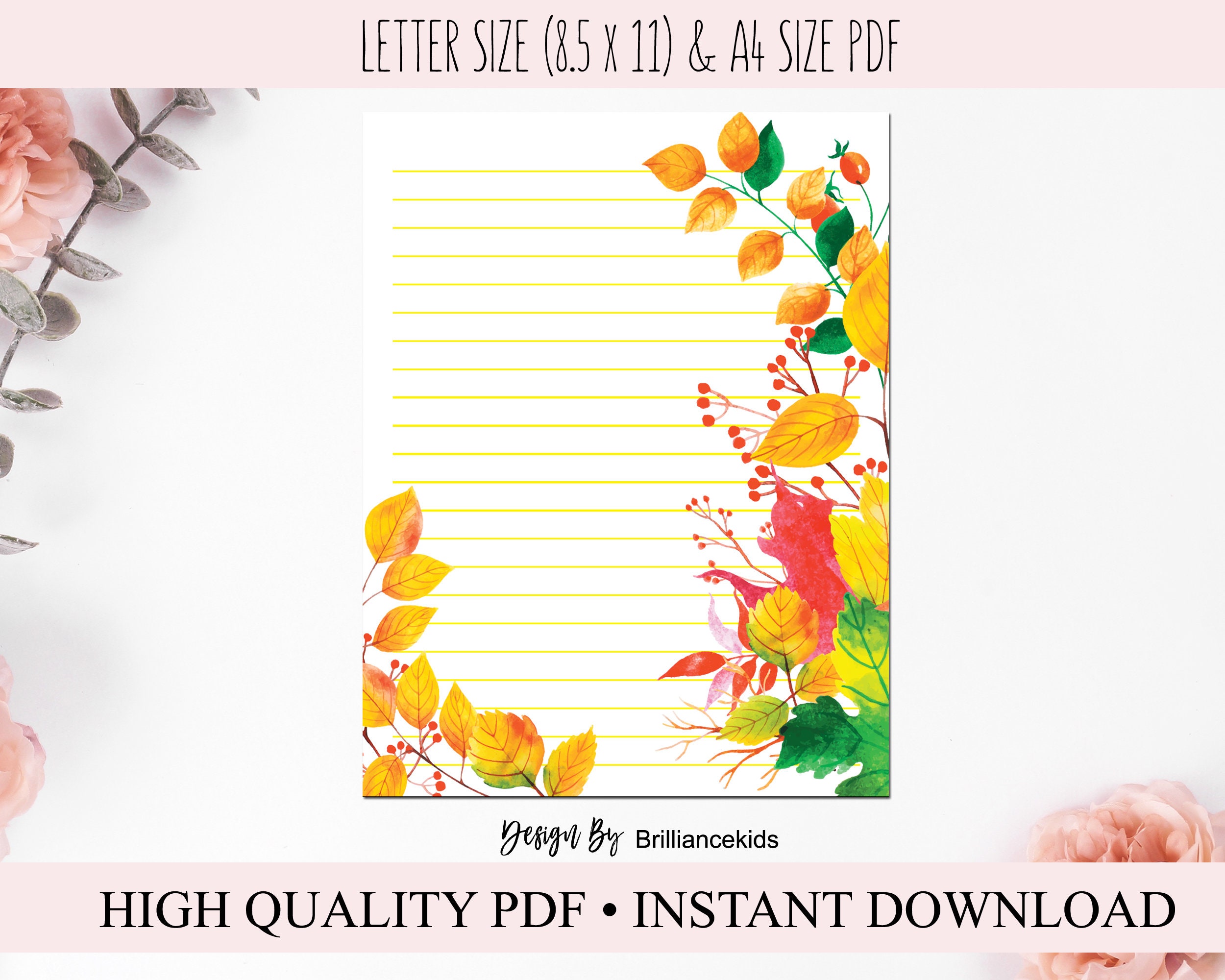 Printable Stationery Writing Paper Perfect Invitations for | Etsy