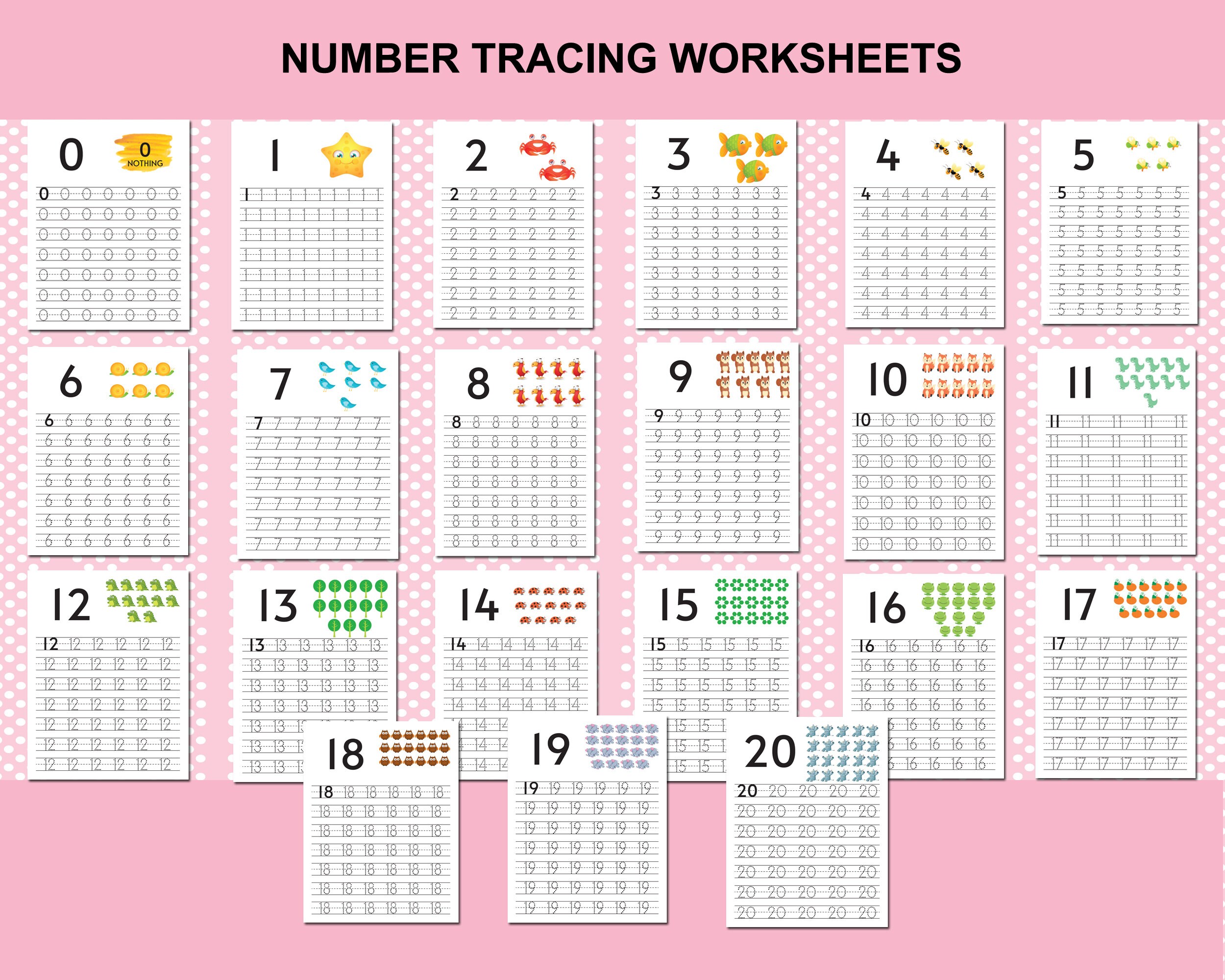 Number Tracing Workbook, Digital Download, Printable, Preschool ...