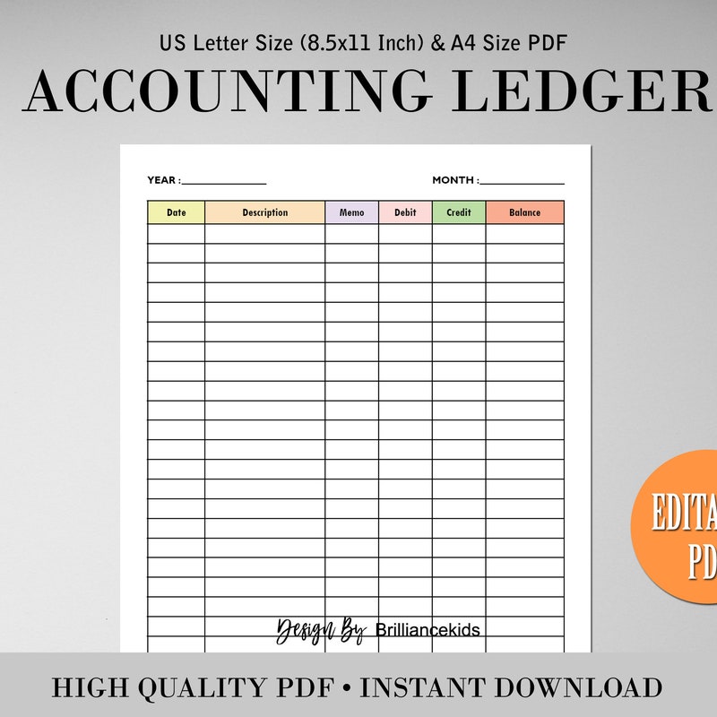 Business Ledger Template - Etsy