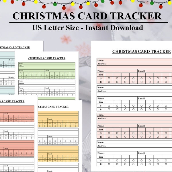 Christmas Card Address List Printable - Etsy