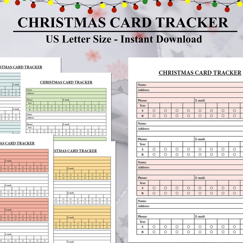 Christmas Card Address List Printable - Etsy