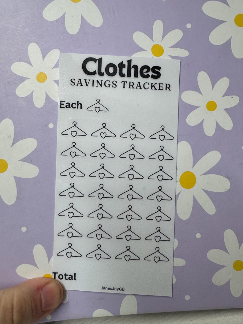 Clothes Savings Tracker - Etsy UK