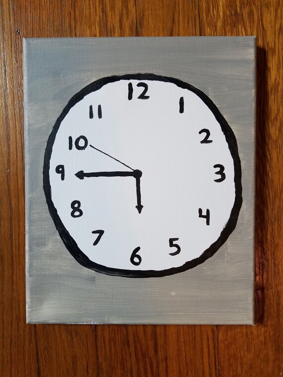 Clock Acrylic Painting - Etsy