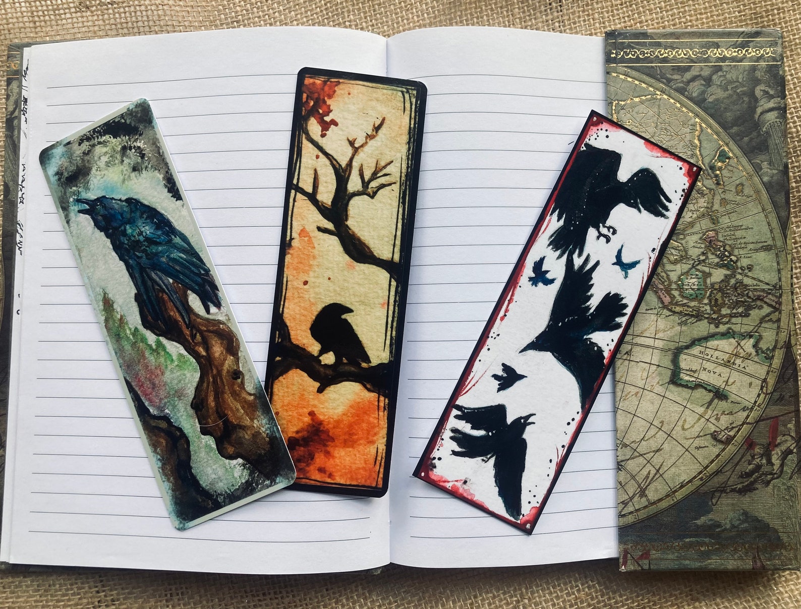 Handmade Paper Crow Bookmark Heavyweight Printed on Glossy - Etsy