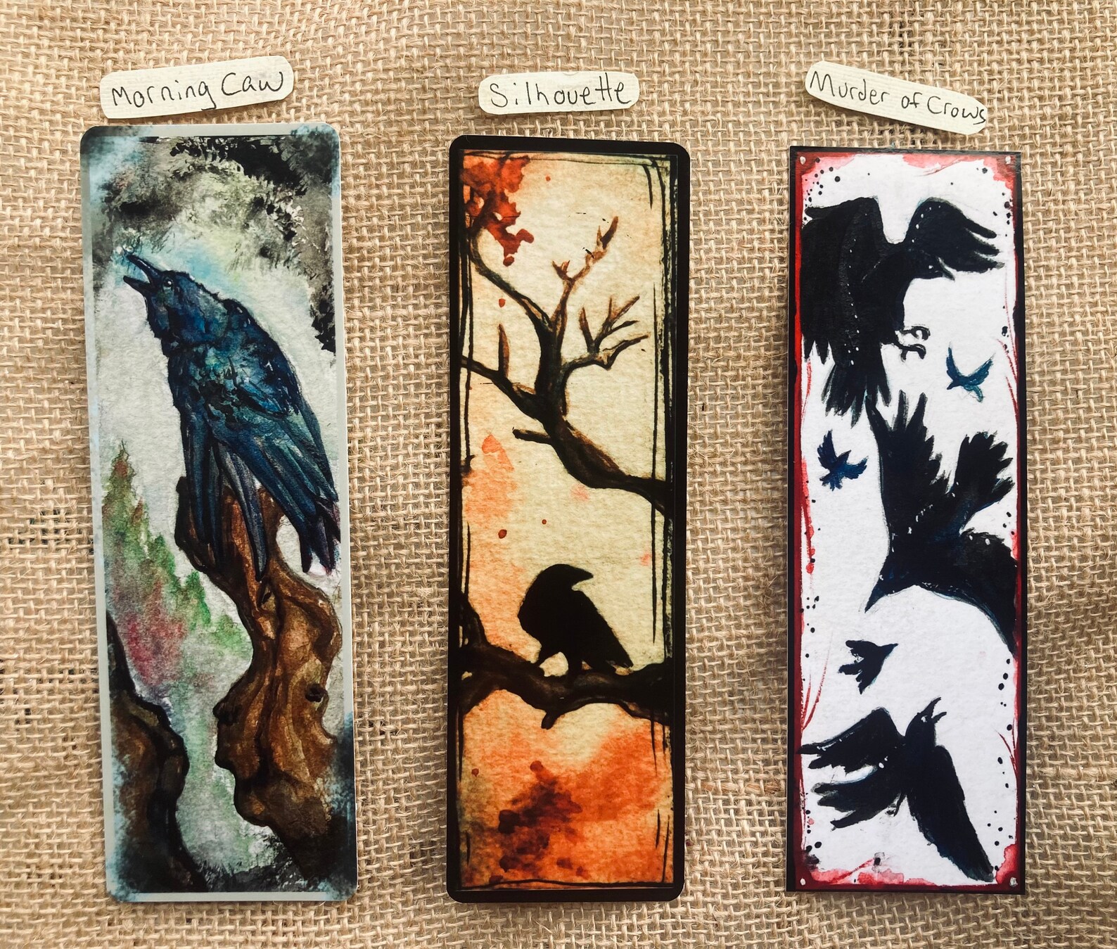 Handmade Paper Crow Bookmark Heavyweight Printed on Glossy - Etsy