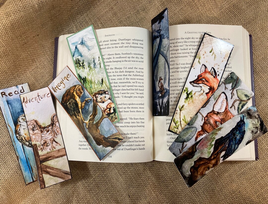 Woodland Critters Bookmark Set: Watercolor Animals (pack of 8) - Etsy