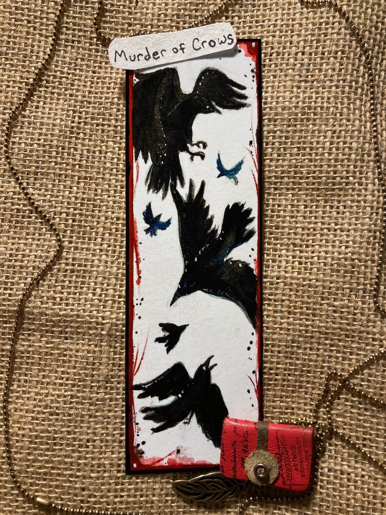 Handmade Paper Crow Bookmark Heavyweight Printed on Glossy - Etsy