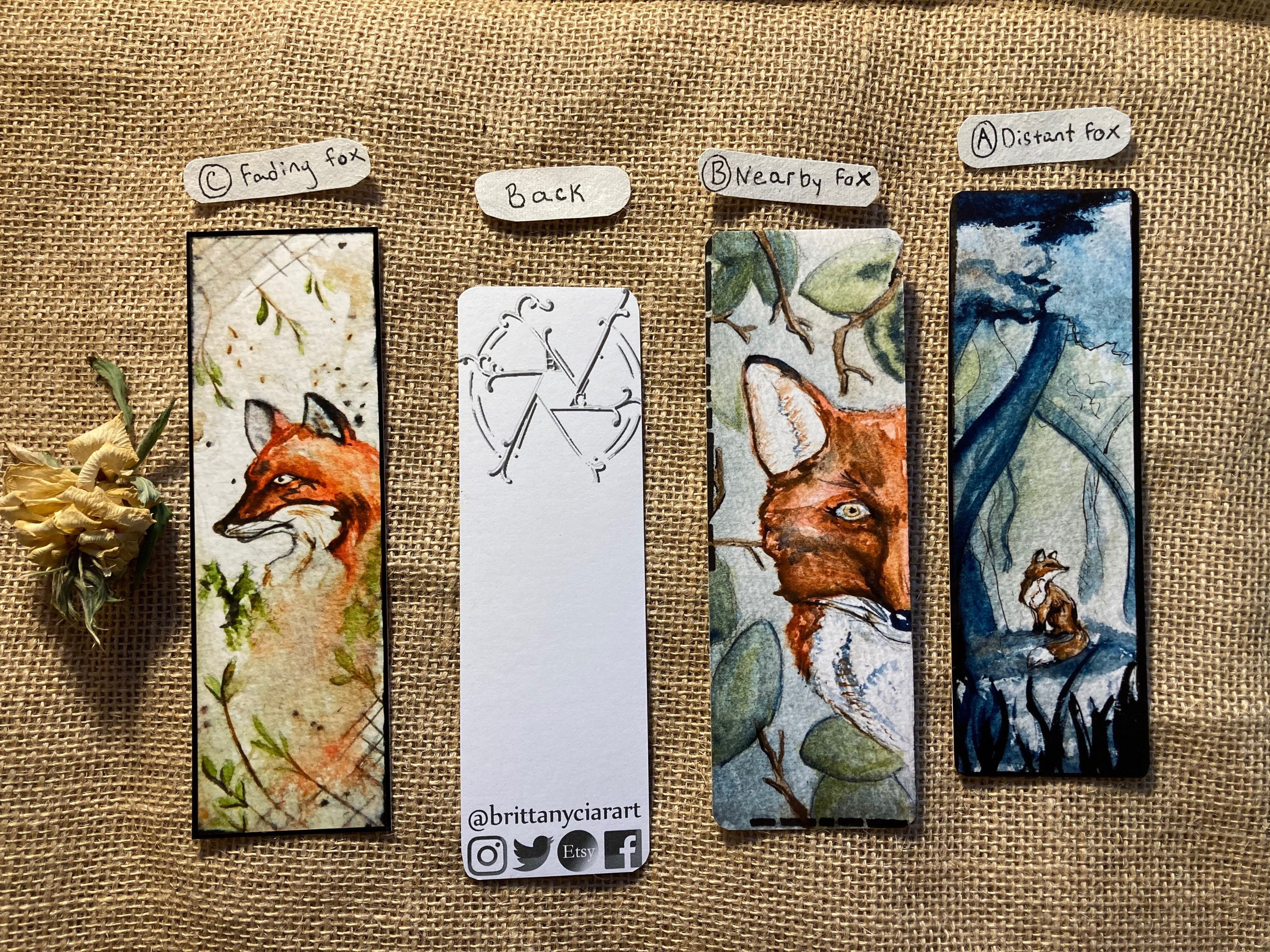 Watercolor Fox Bookmarks Set of 3 or Pick 1 Heavyweight | Etsy