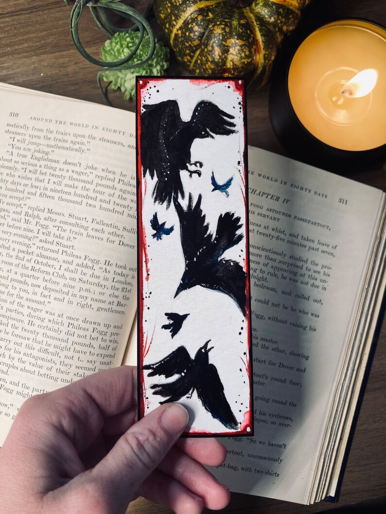 Handmade Paper Crow Bookmark Heavyweight Printed on Glossy - Etsy