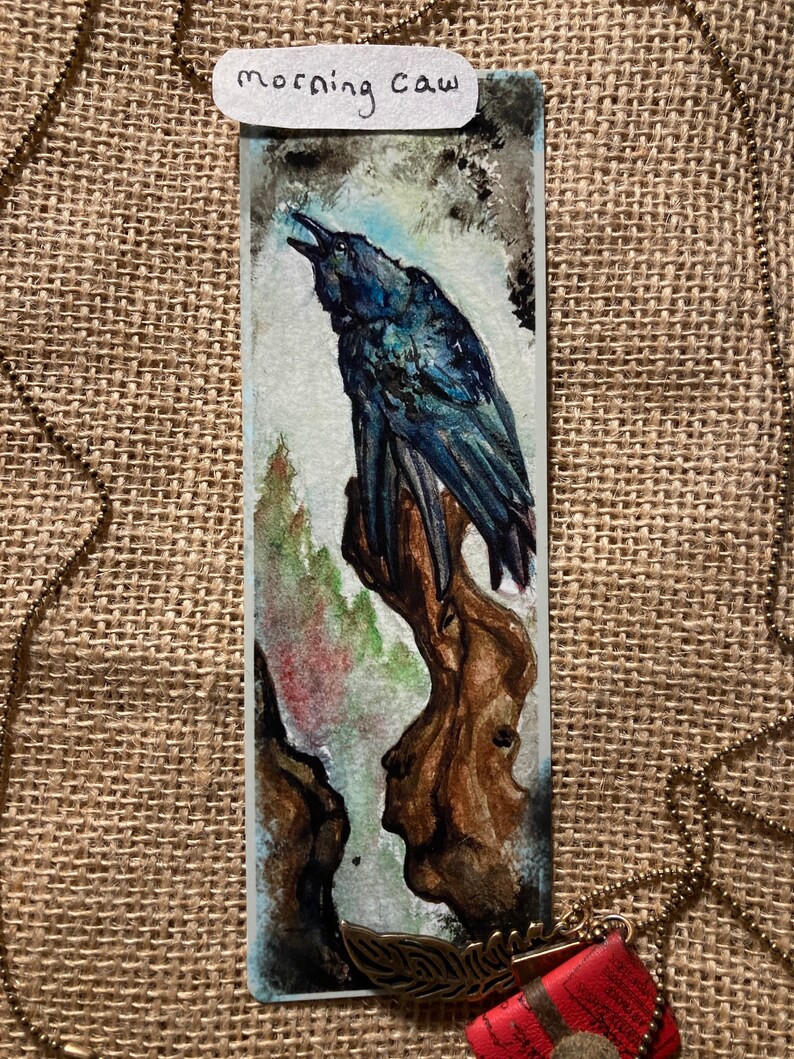 Handmade Paper Crow Bookmark Heavyweight Printed on Glossy - Etsy