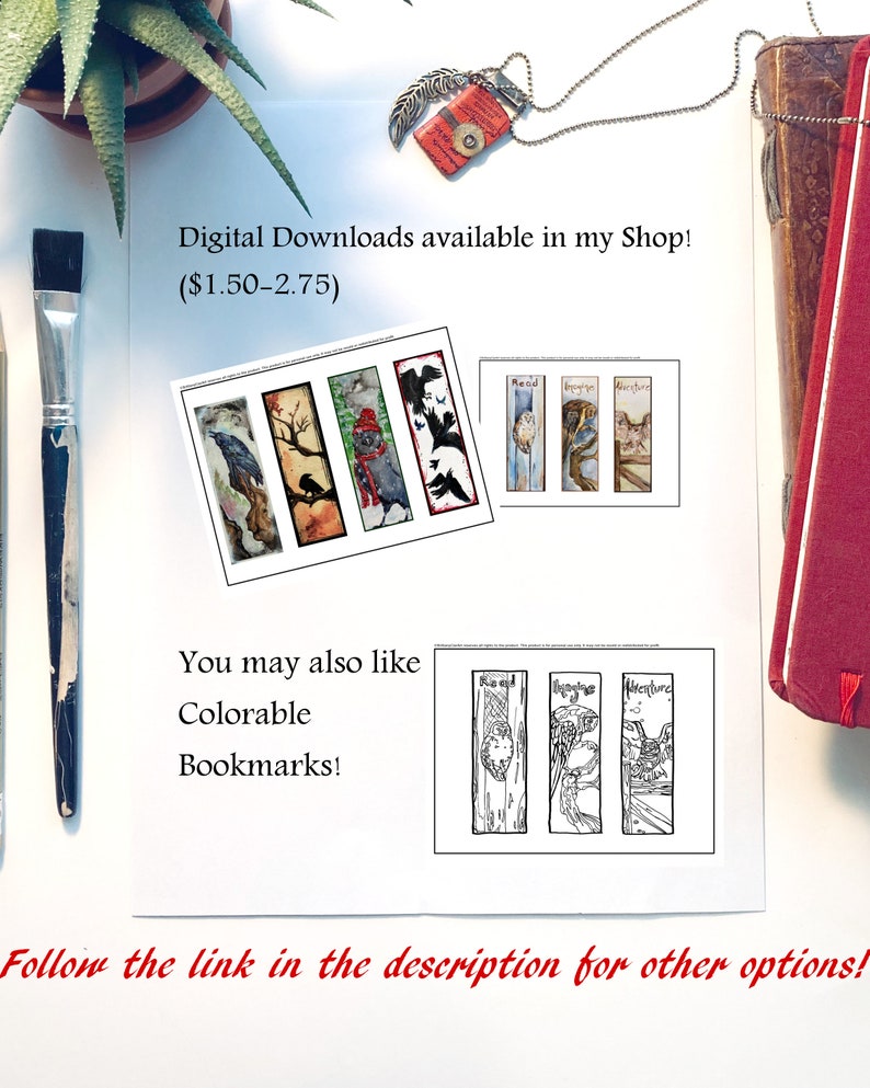 Handmade Paper Crow Bookmark Heavyweight Printed on Glossy - Etsy