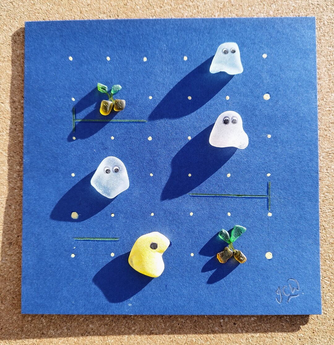 Pacman Gaming Sea Glass Card, Art, Birthday, Special Occasion, Ocean ...