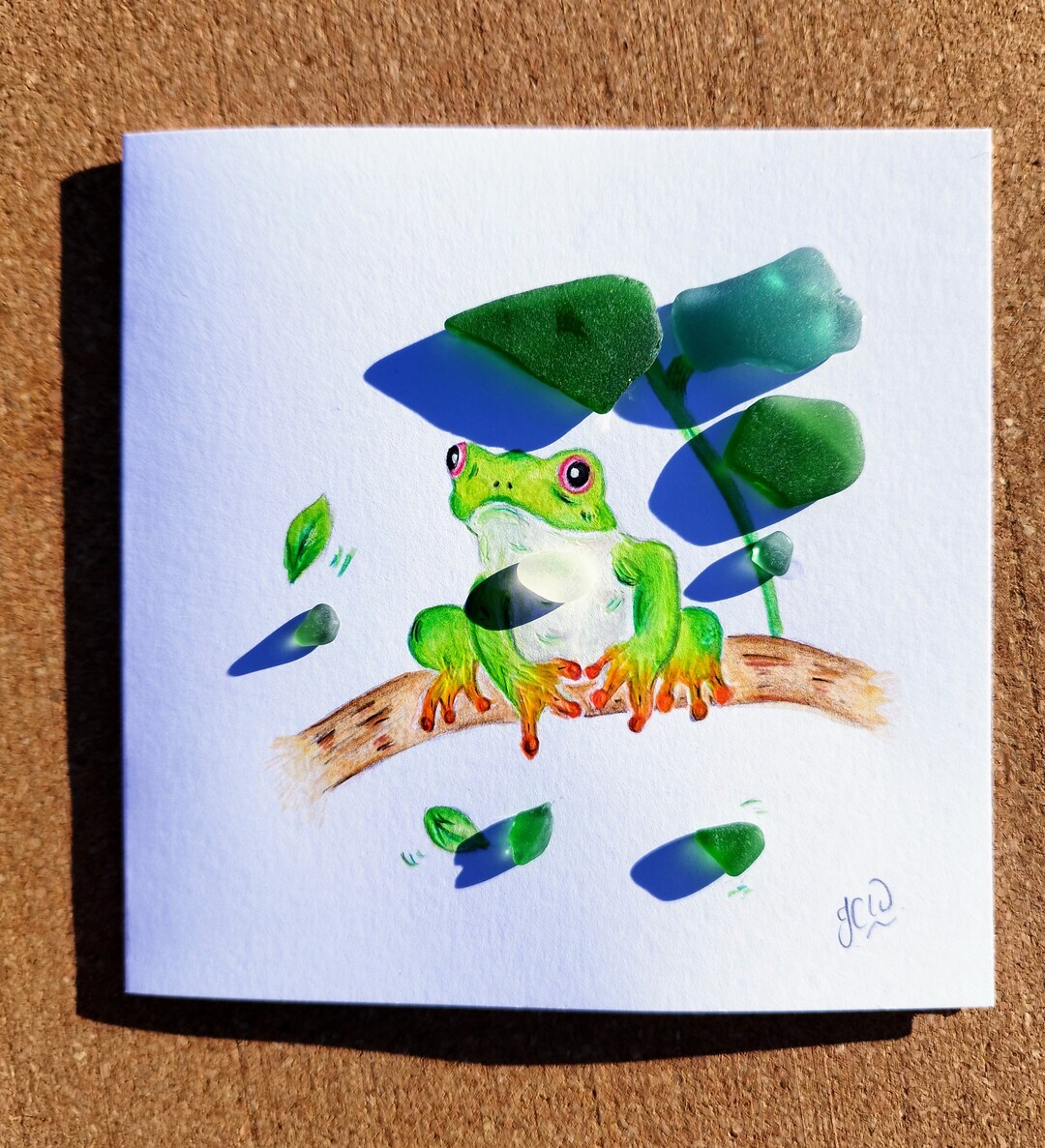 Frog Sea Glass Card, Art, Birthday, Ocean, Unique Gift, Gift for Her ...