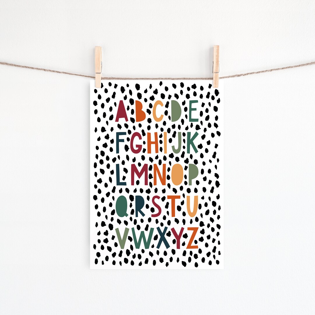 Earthy Educational Alphabet Nursery Print ABC Print Jungle - Etsy