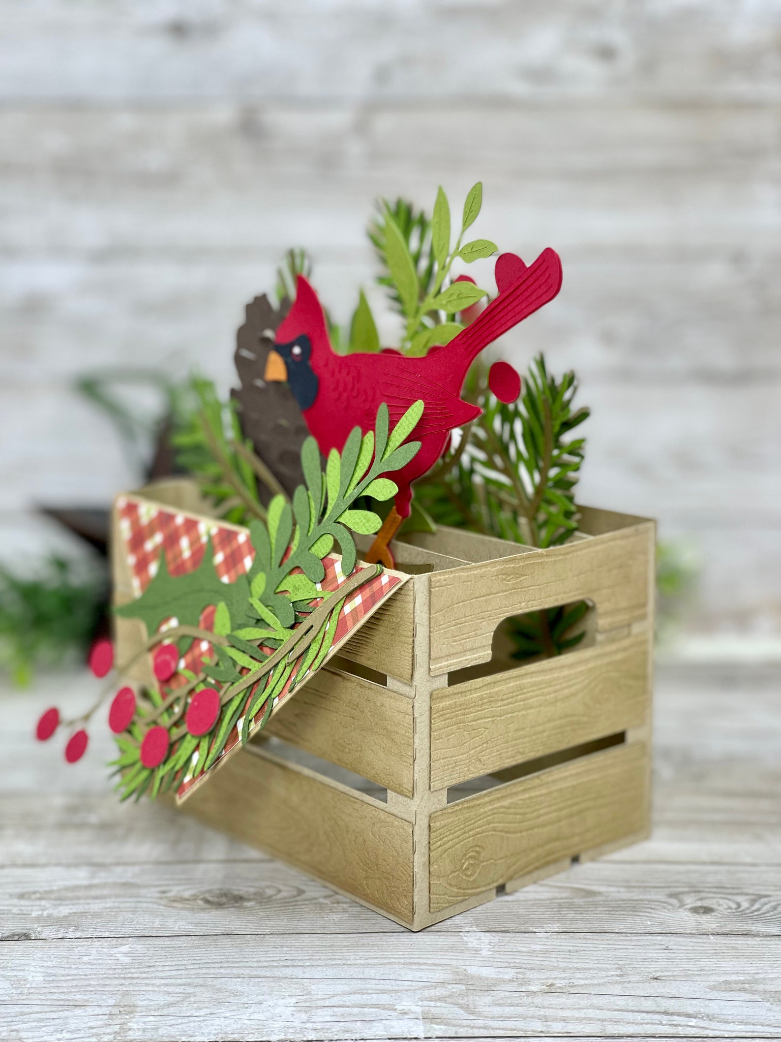 Cardinal Pop up Box Card - Etsy