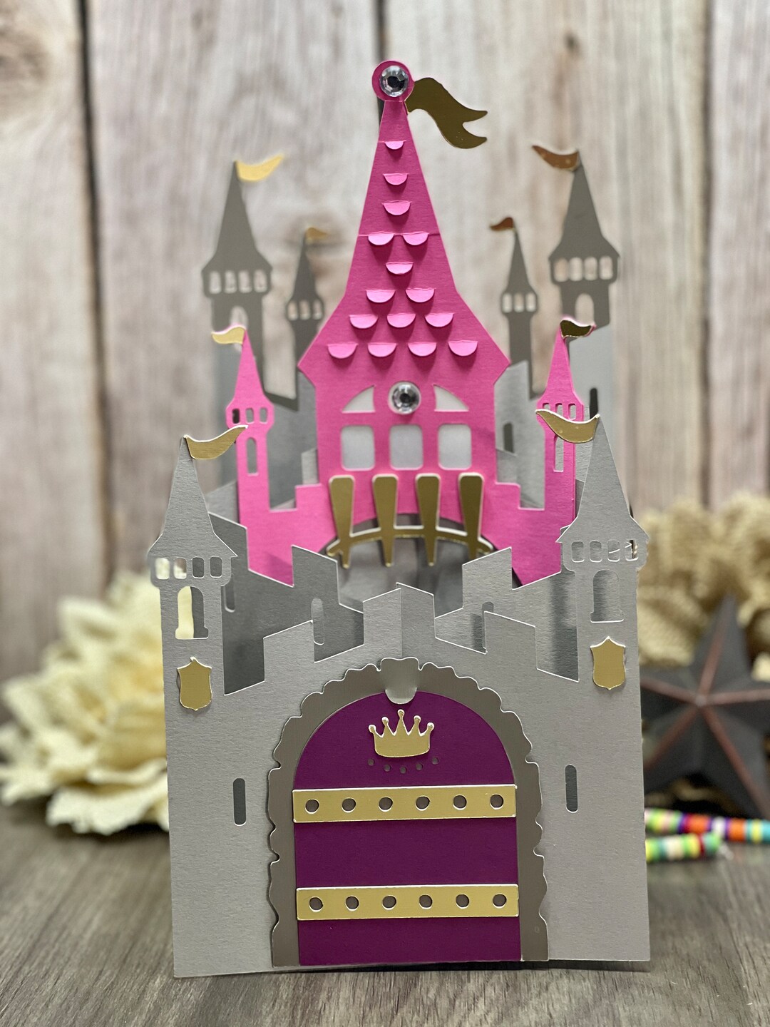 Castle Pop up Box Card - Etsy