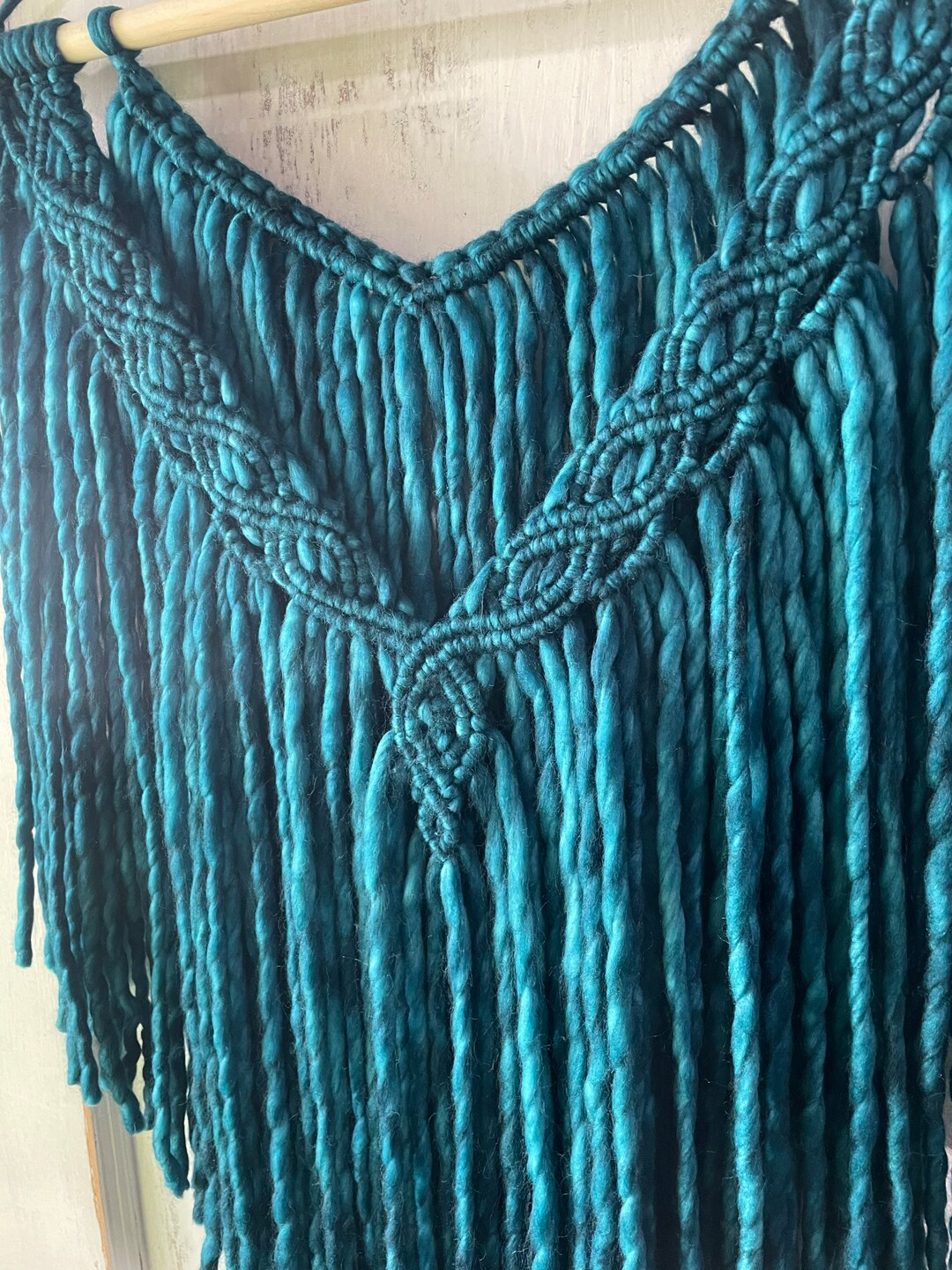 Hand-dyed Macrame Wall Hanging, Colorful Macrame, Rainbow Fiber Art ...