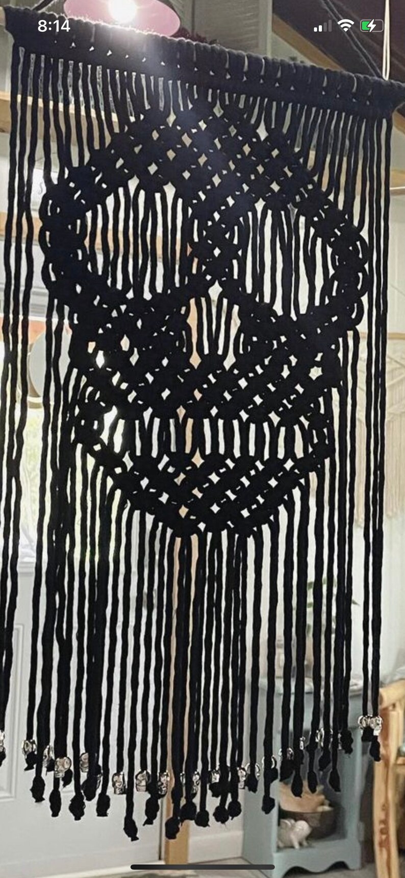 Skull Macrame Wall Hanging Halloween Decor Goth Witchy - Etsy