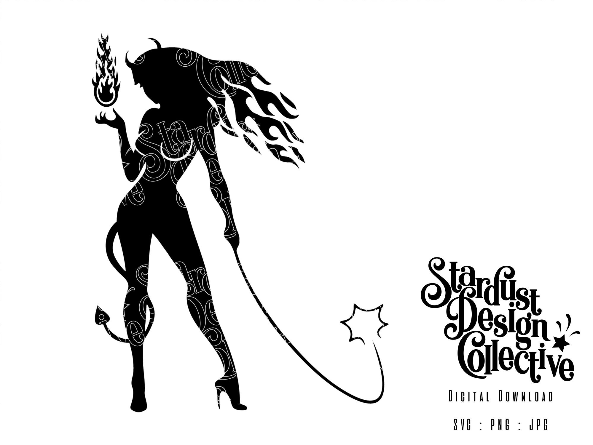 Fireball Whiskey Girl SVG Cut File Fire Hair Devil Girl | Etsy