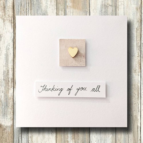 Handcrafted Thinking of You Sympathy Card With Wooden Heart | Etsy