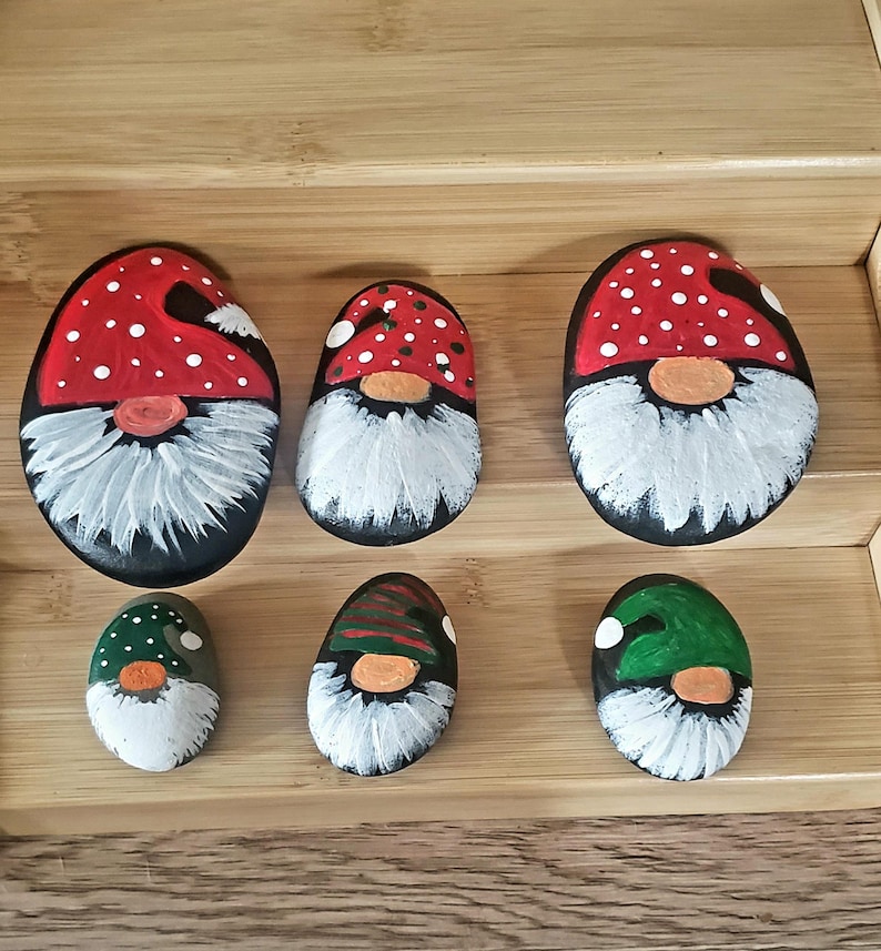 Hand Painted Gnome Rocks. Kindness Rocks. - Etsy