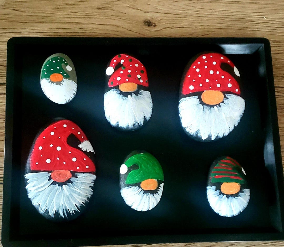 Hand Painted Gnome Rocks. Kindness Rocks. - Etsy