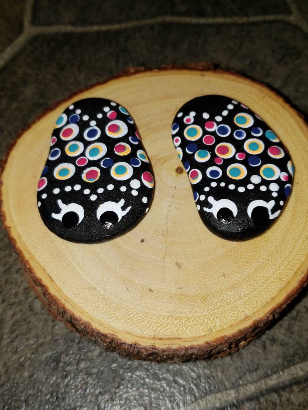 Ladybug Hand Painted Rock Art Set of 2 - Etsy