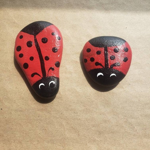 Ladybug Painted Rocks - Etsy