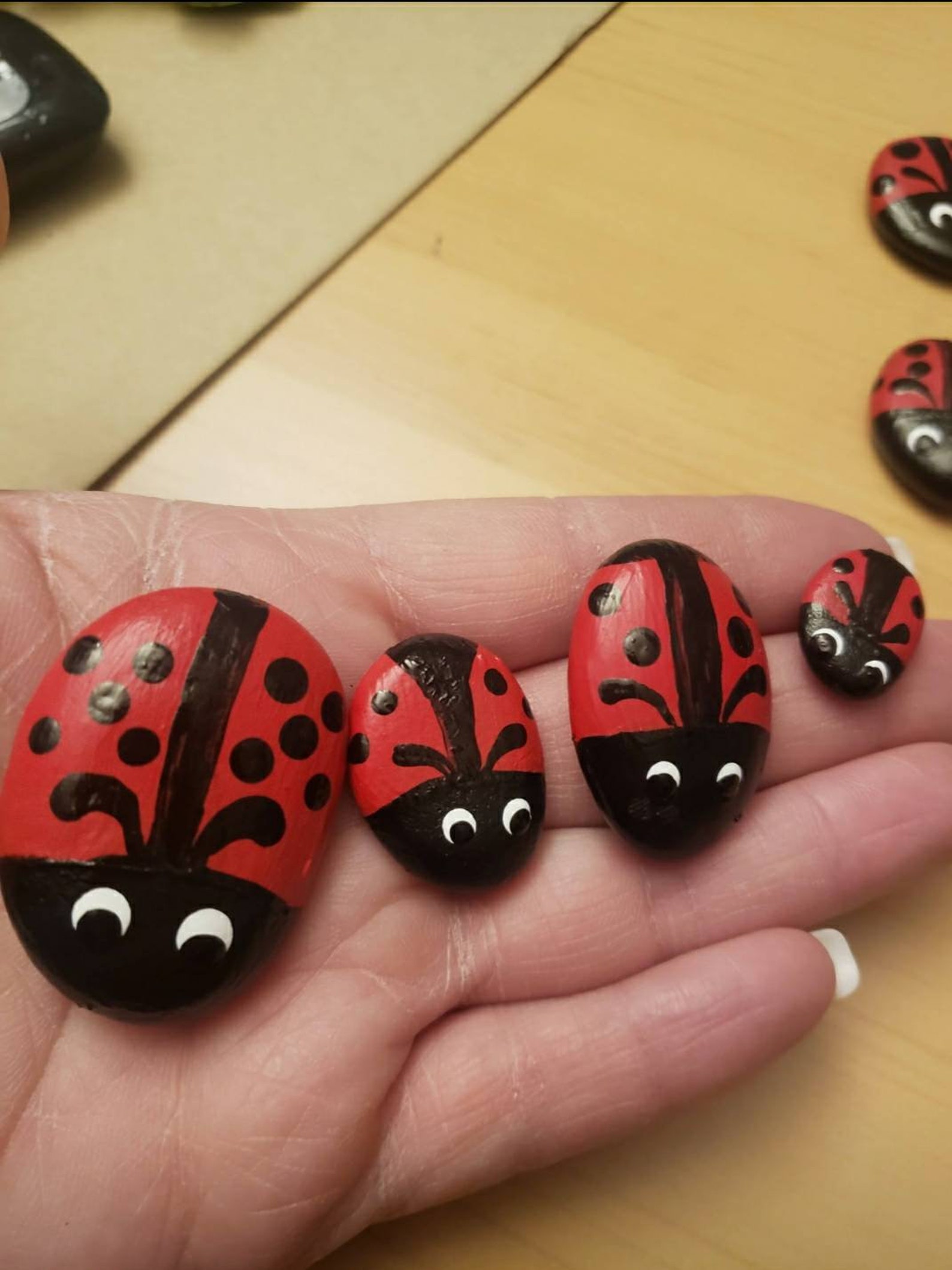 Ladybug Painted Rocks (set of 5) Rock Art - Etsy