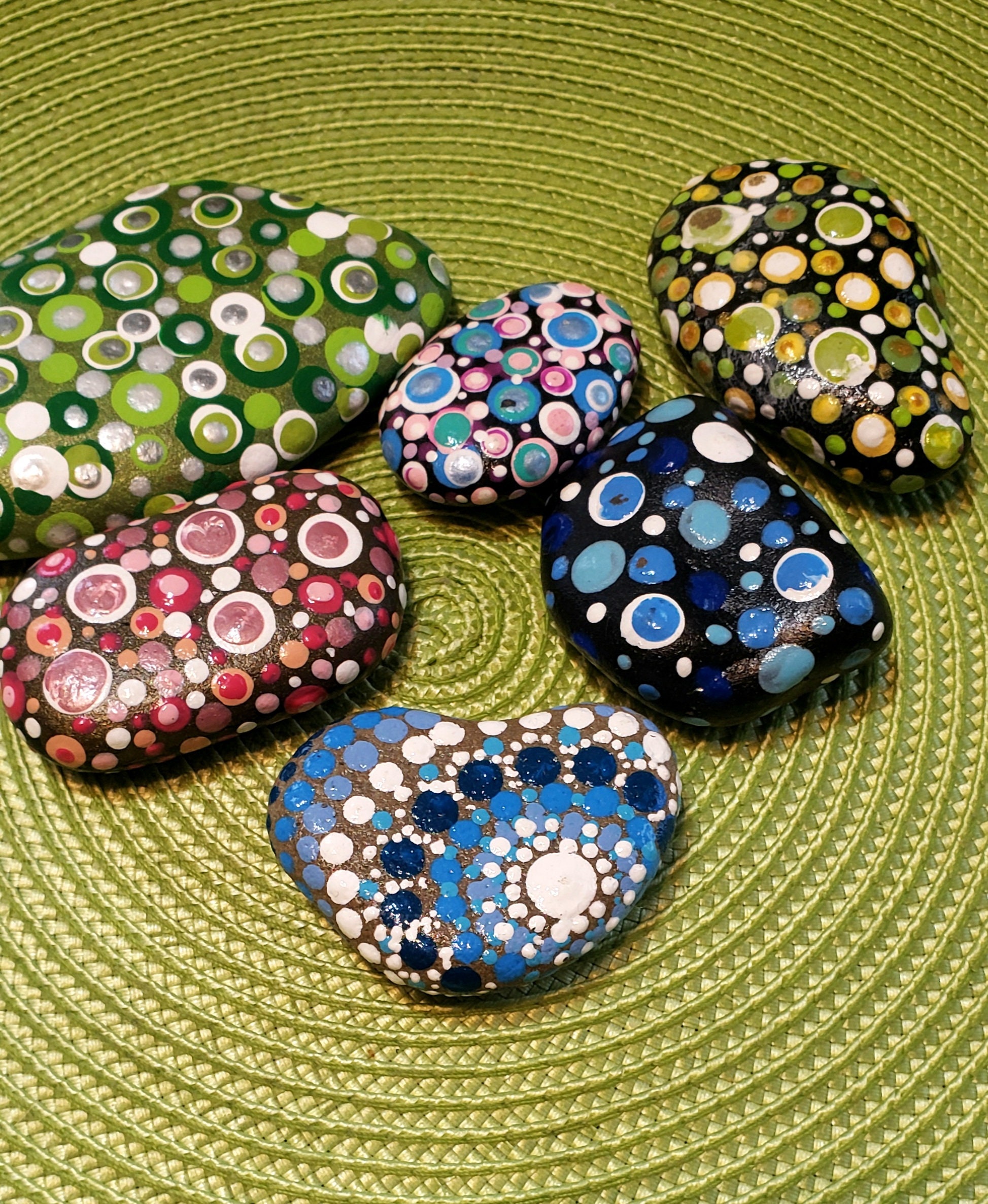 Hand Painted Rocks, Pebble Art. Heart Design. - Etsy