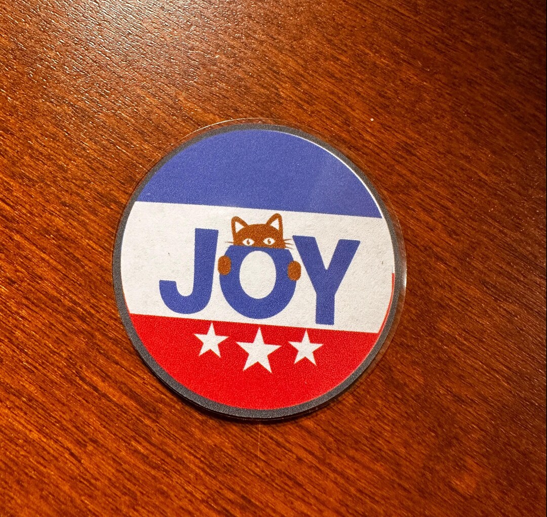 JOY Six Patriotic Buttons With Multicolor Cats - Etsy