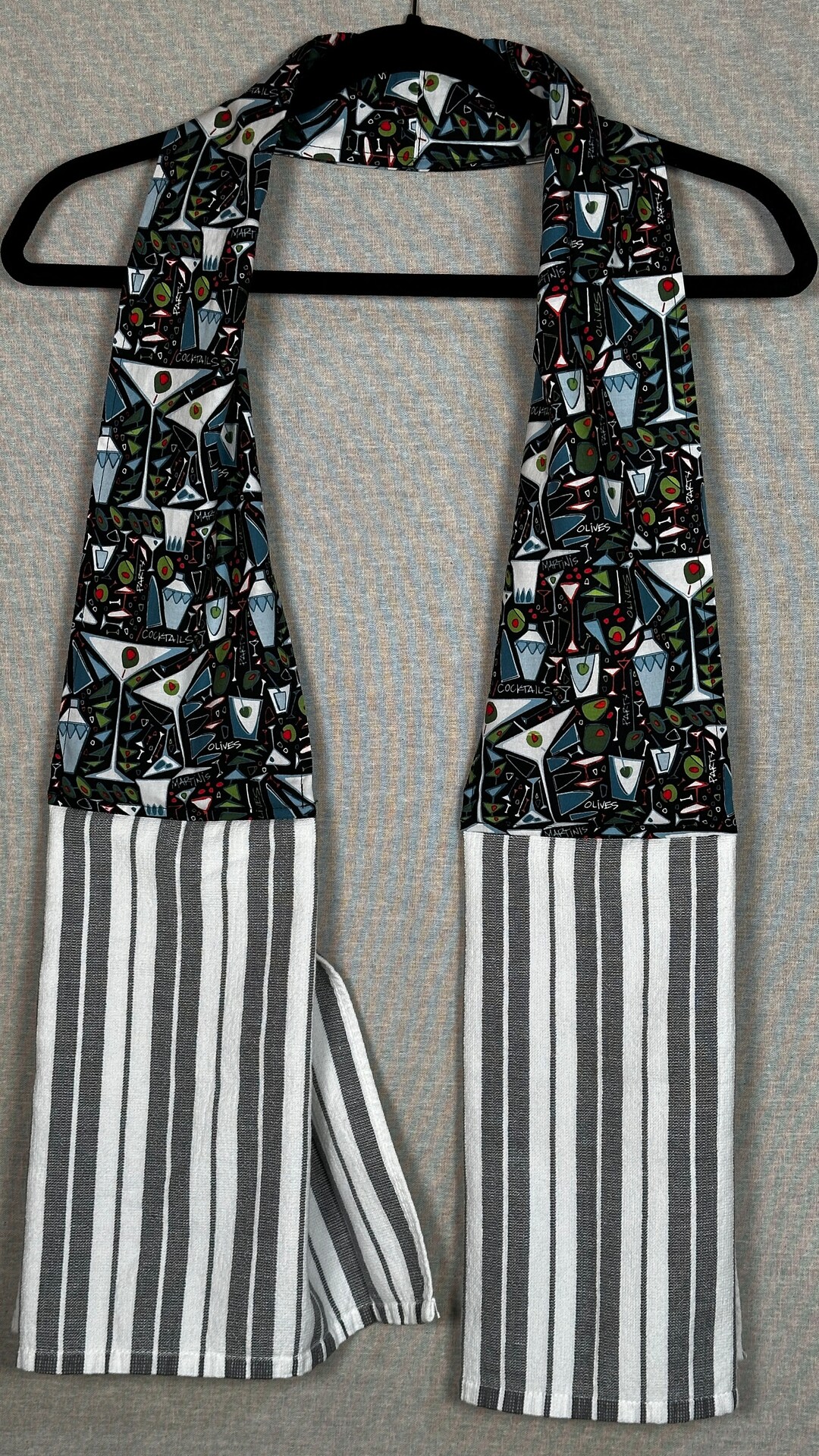 Martini Time Sues Chef Scarf Kitchen Boa Style Dish Towel for Martini ...