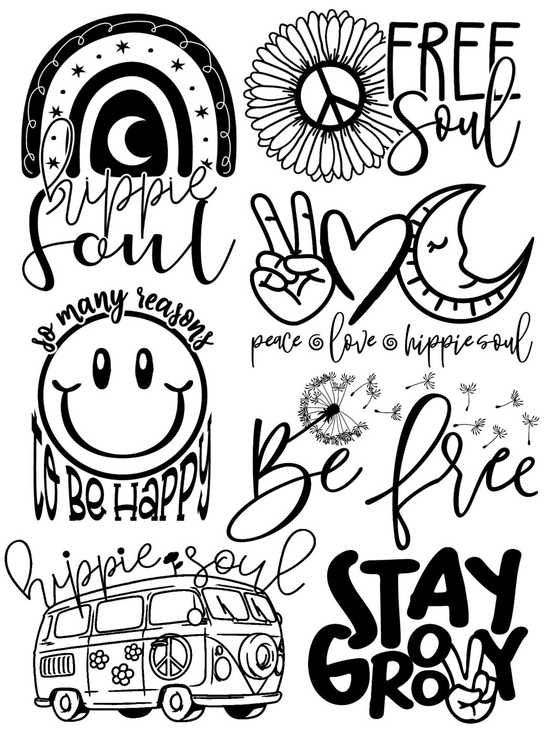 Hippie Life/groovy Foil Sheets - Etsy