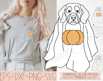 German Shepherd Ghost Costume Trick or Treating SVG DXF Hand - Etsy