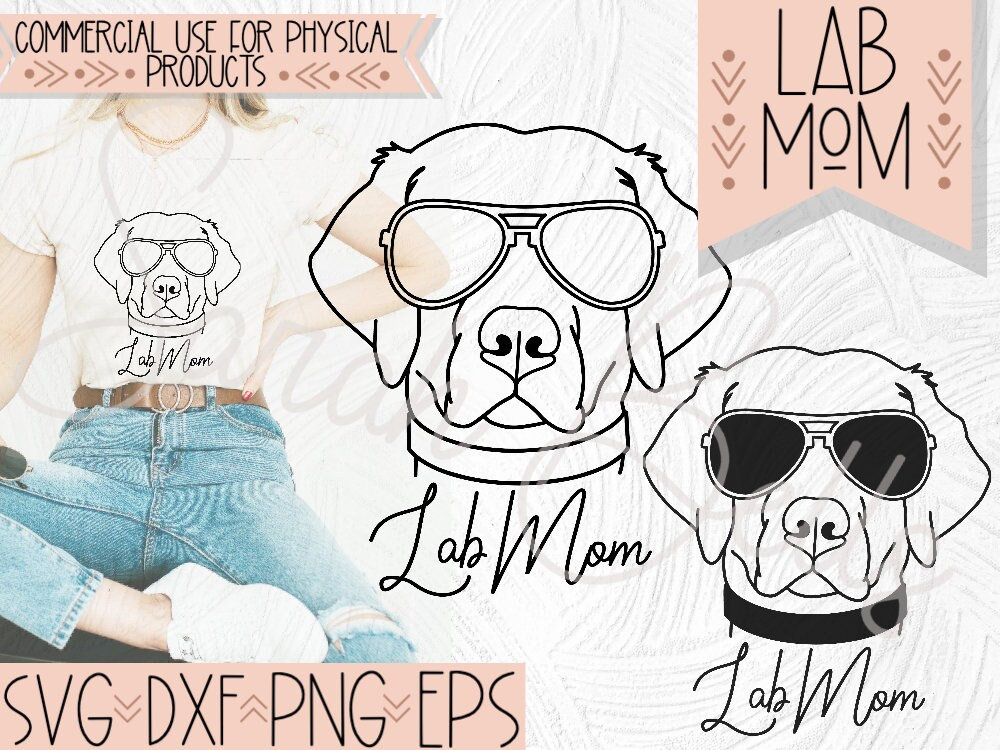 Lab Mom SVG, Labrador Dog Clipart, Labrador Dog Design Cut File - Etsy