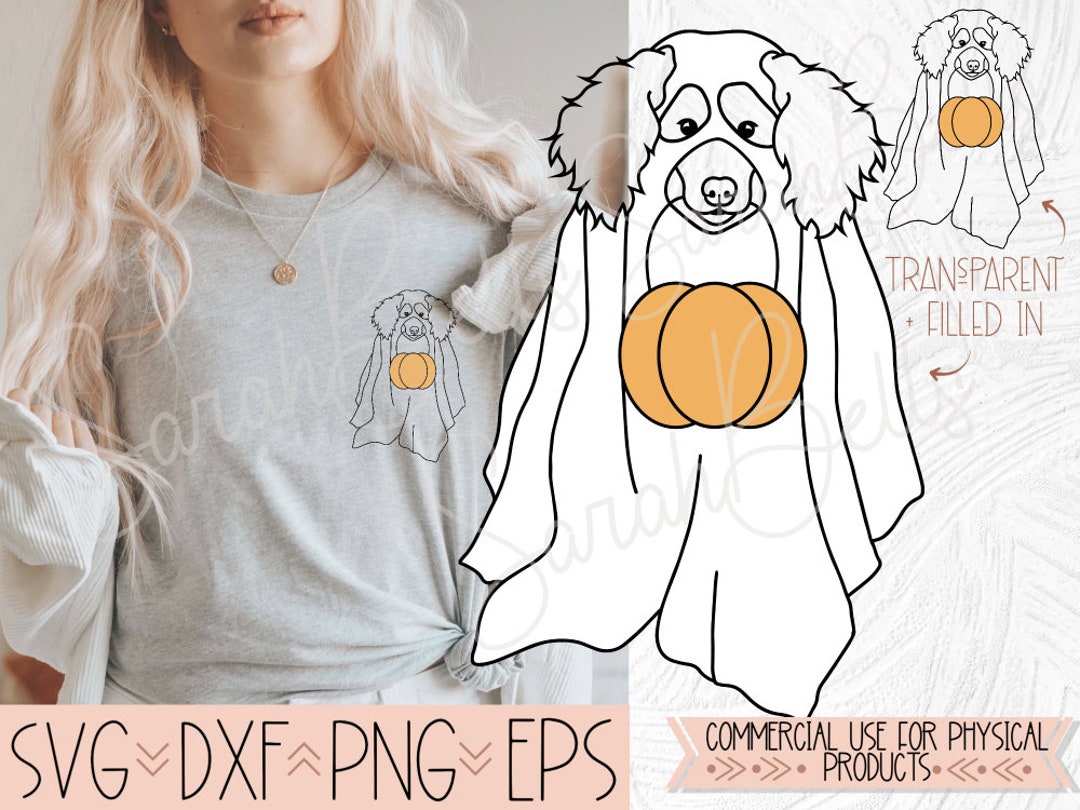 Poodle Ghost Costume Trick or Treating SVG DXF, Hand Drawn Poodle ...