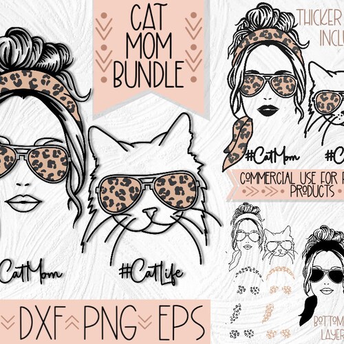 Cat Mom PNG Digital Download T Shirt Design Sublimation - Etsy