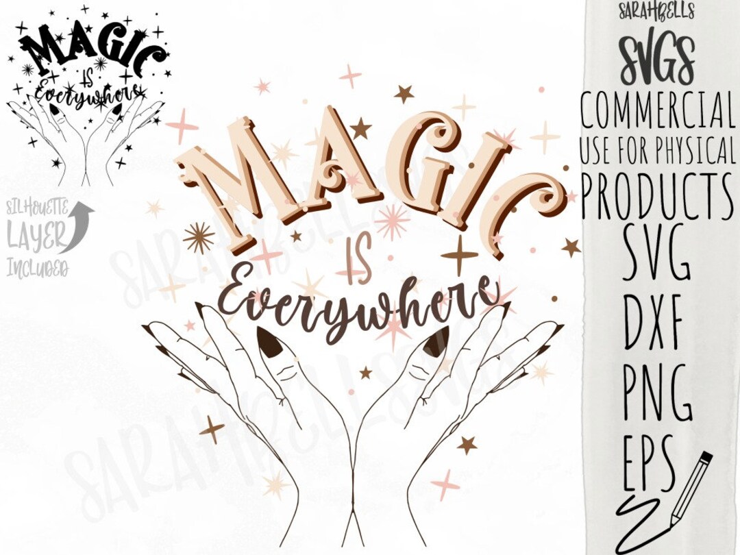 Magic is Everywhere SVG, Printable Mystical Boho Art, Celestial Stars ...