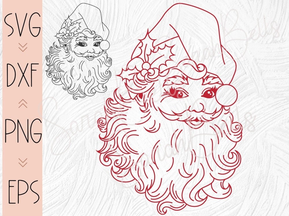 Vintage Santa Claus SVG PNG Clipart, Retro Santa Cut File, Christmas ...