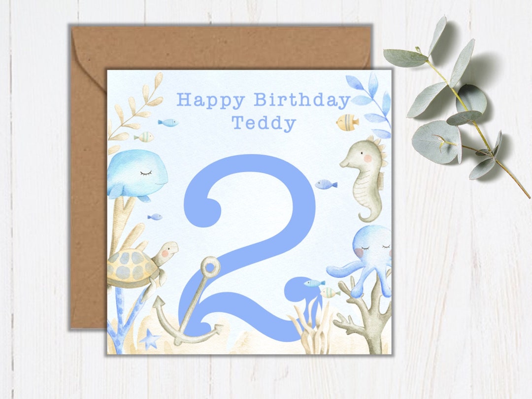 Child Age Birthday Card | Under the Sea Themed Birthday | Sea Life ...
