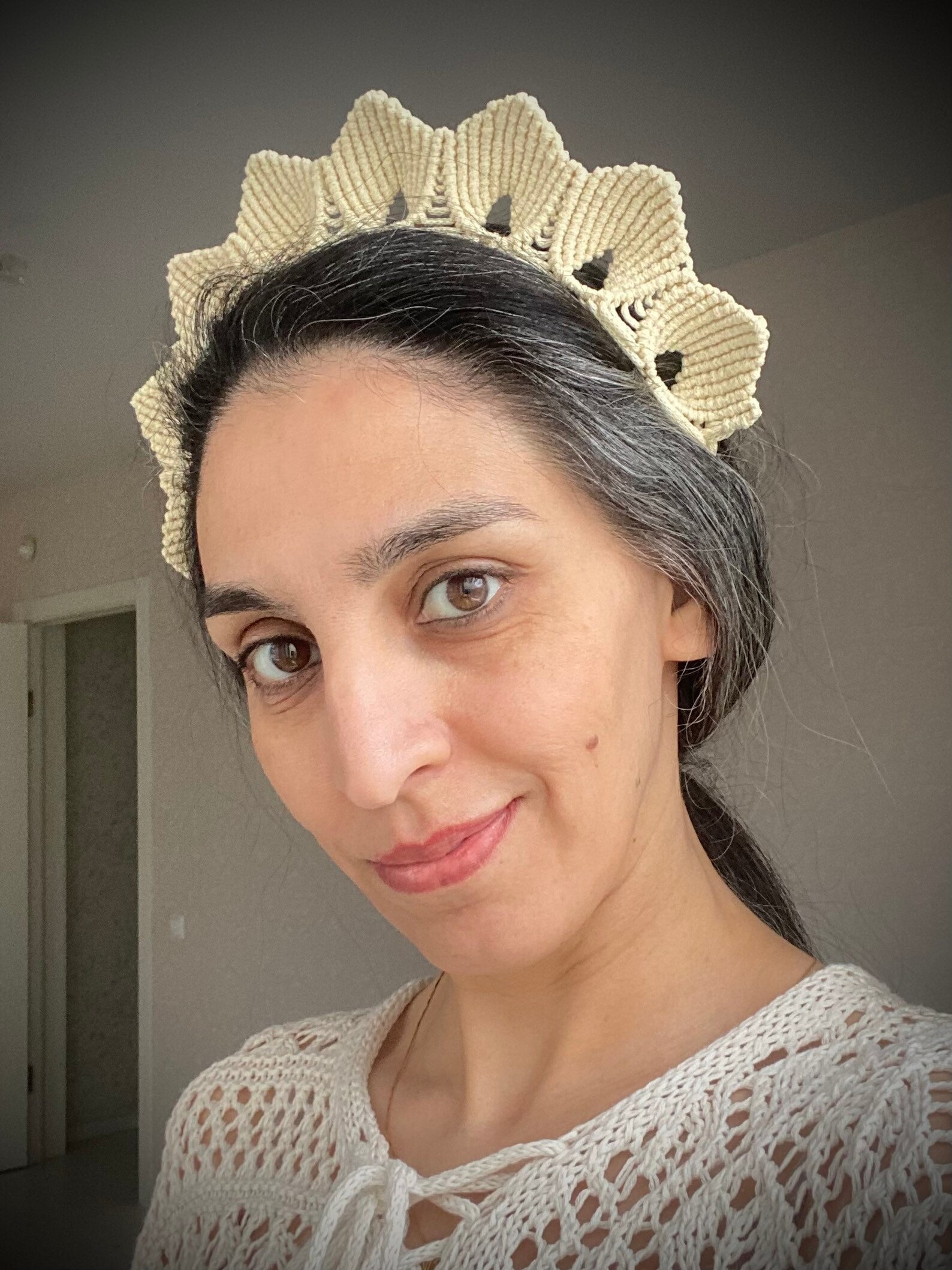 Macrame Headbandmacrame Crown Hair Accessory Hair Design - Etsy