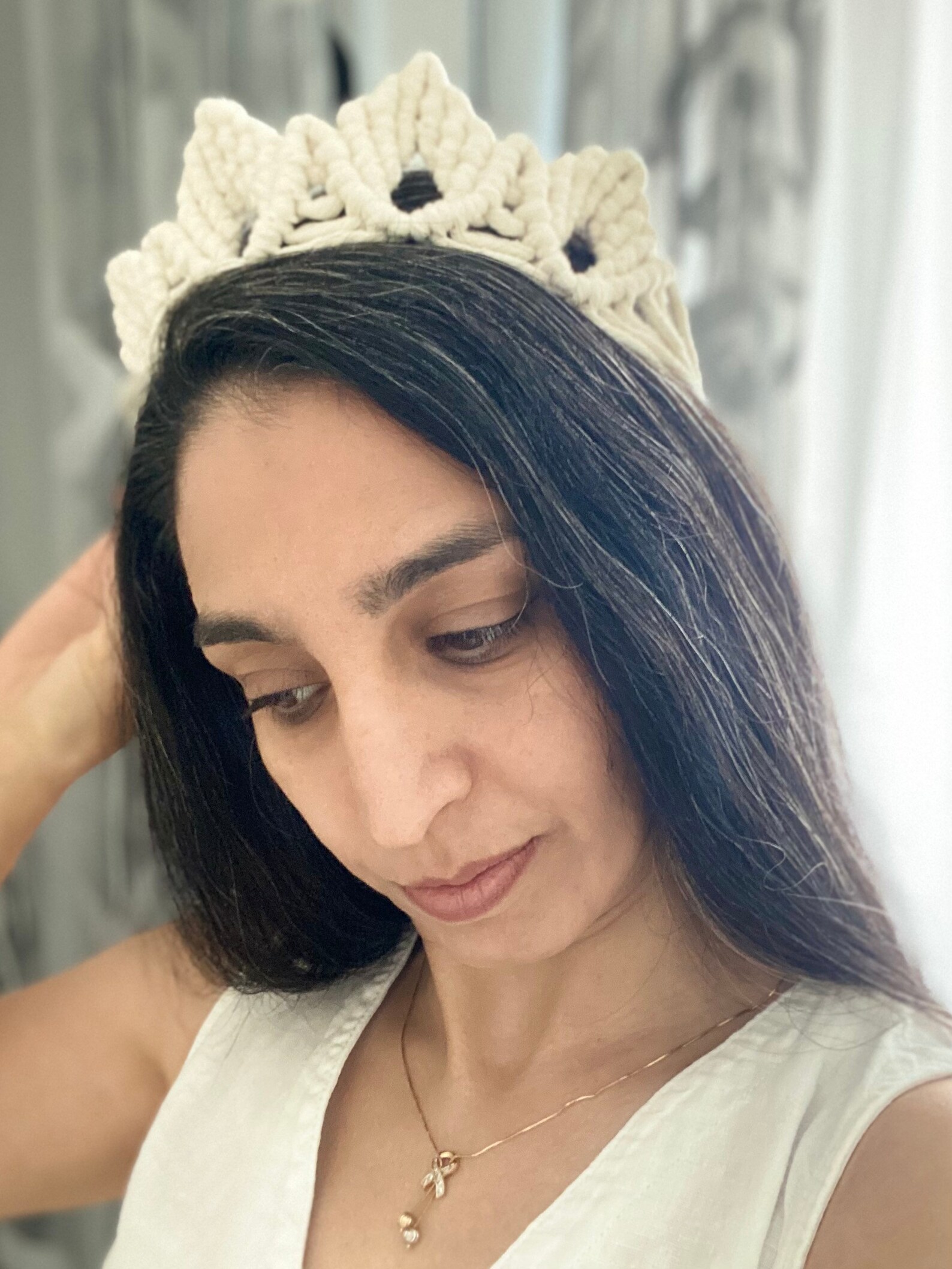 Macrame Headbandmacrame Crown Hair Accessory Hair Design - Etsy