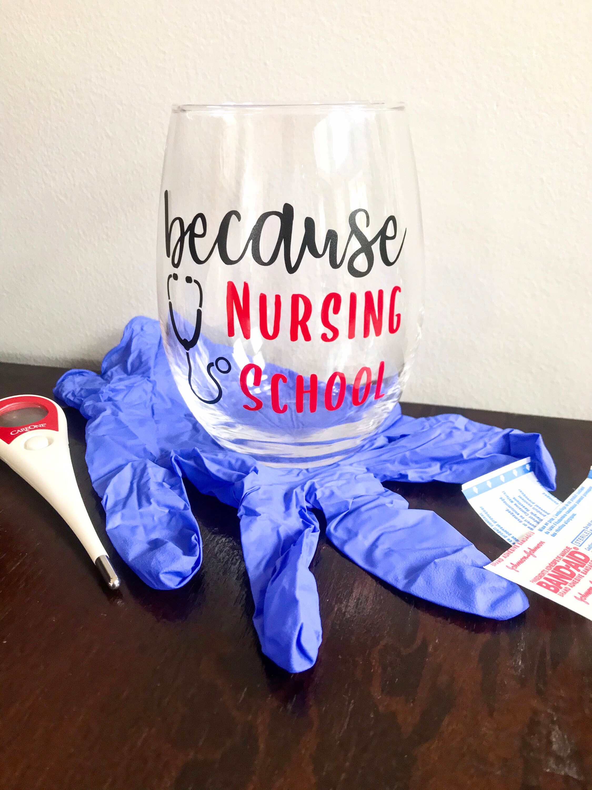 Porque la copa de vino de la escuela de enfermería la copa de | Etsy