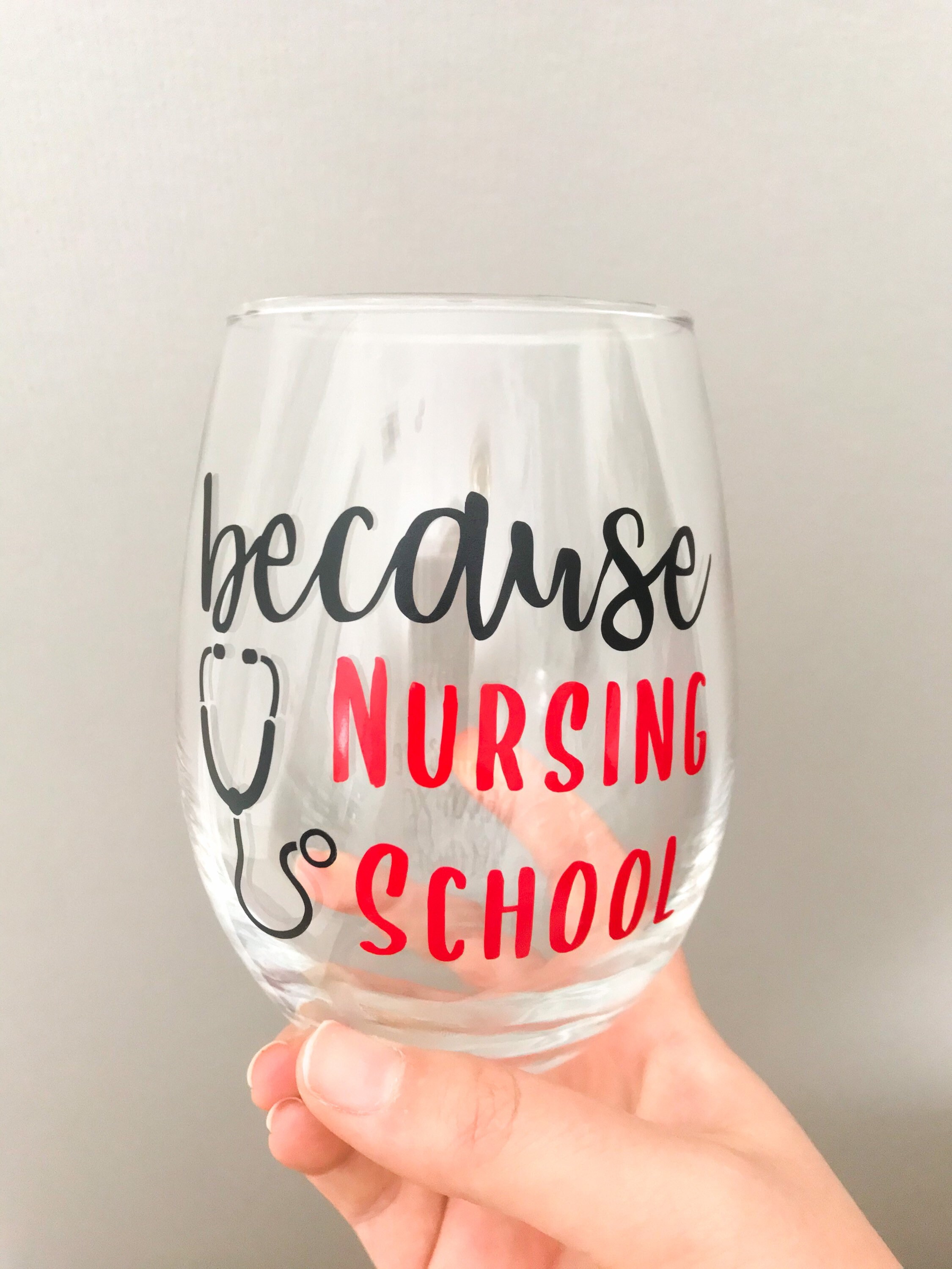 Porque la copa de vino de la escuela de enfermería la copa de | Etsy