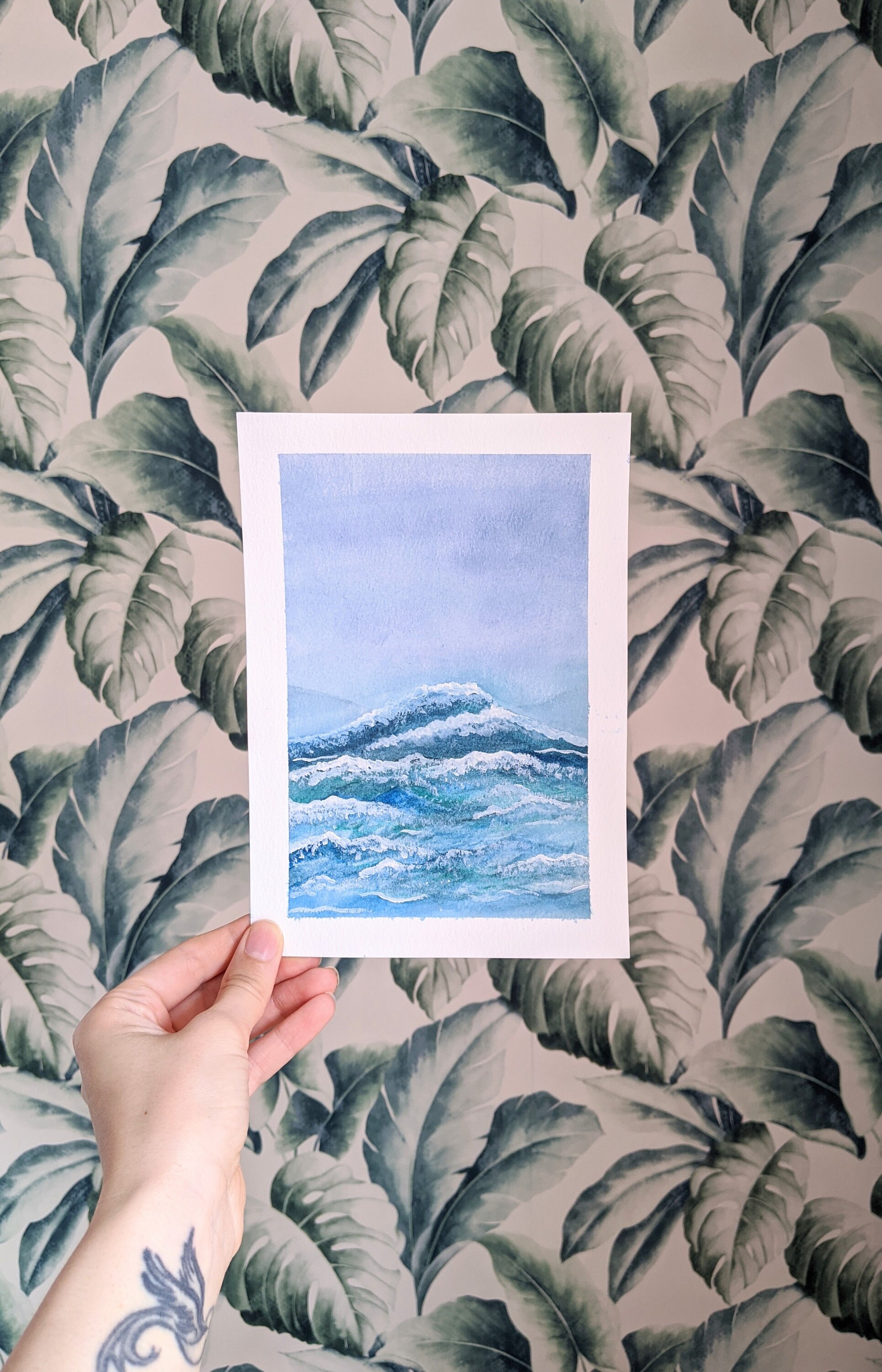 Misty Ocean Gouache Painting Print Home and Office Art Print - Etsy UK