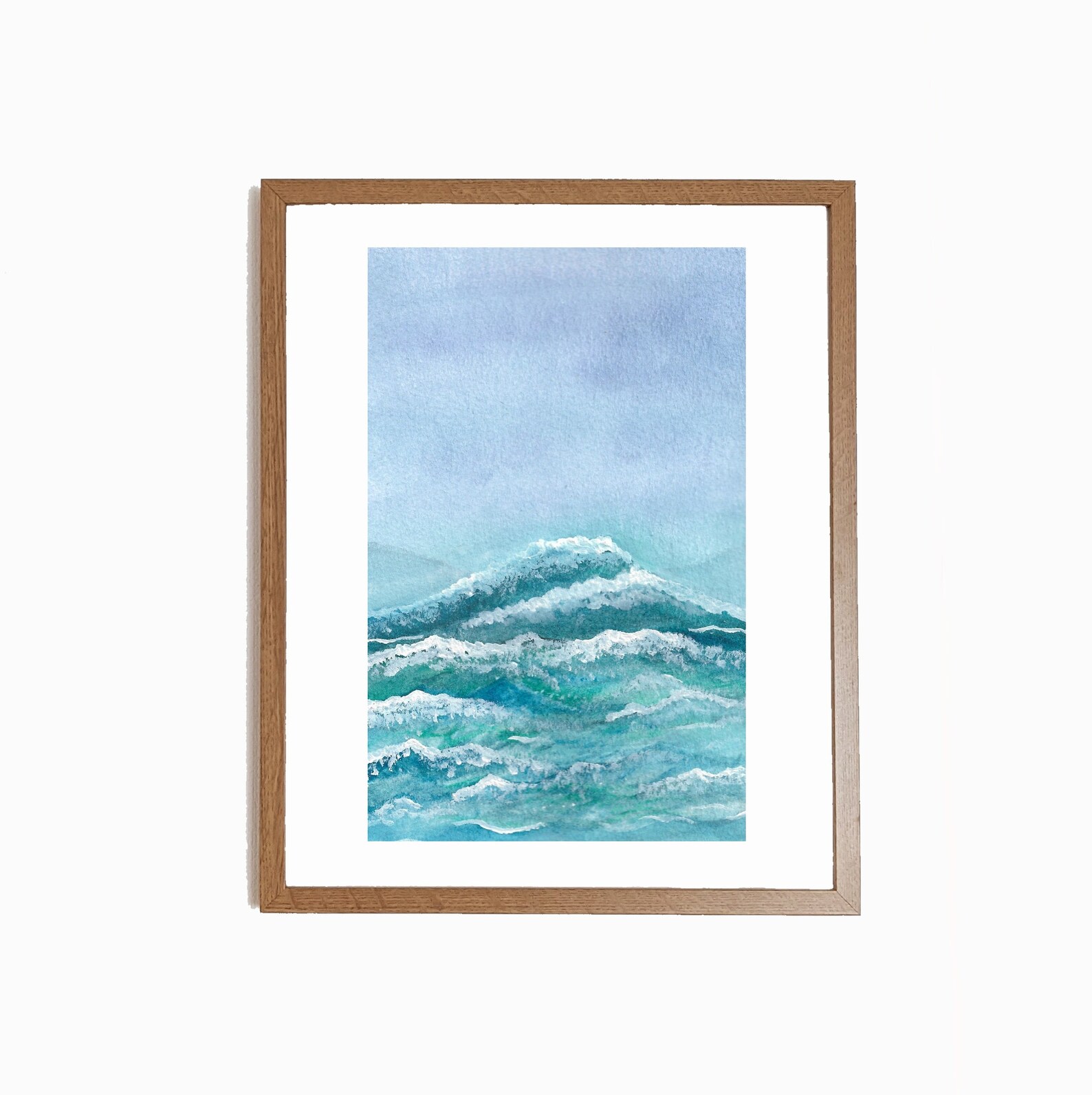 Misty Ocean Gouache Painting Print Home and Office Art Print - Etsy UK