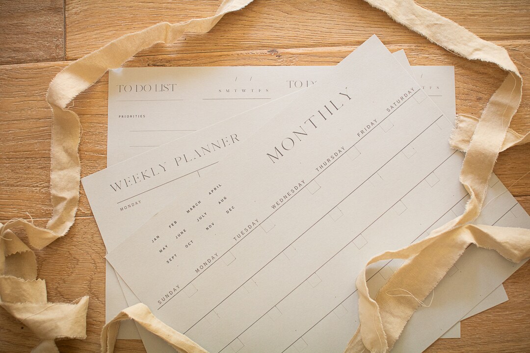 Minimal, Planner Bundle, Printable, Weekly, Checklist, Printable ...