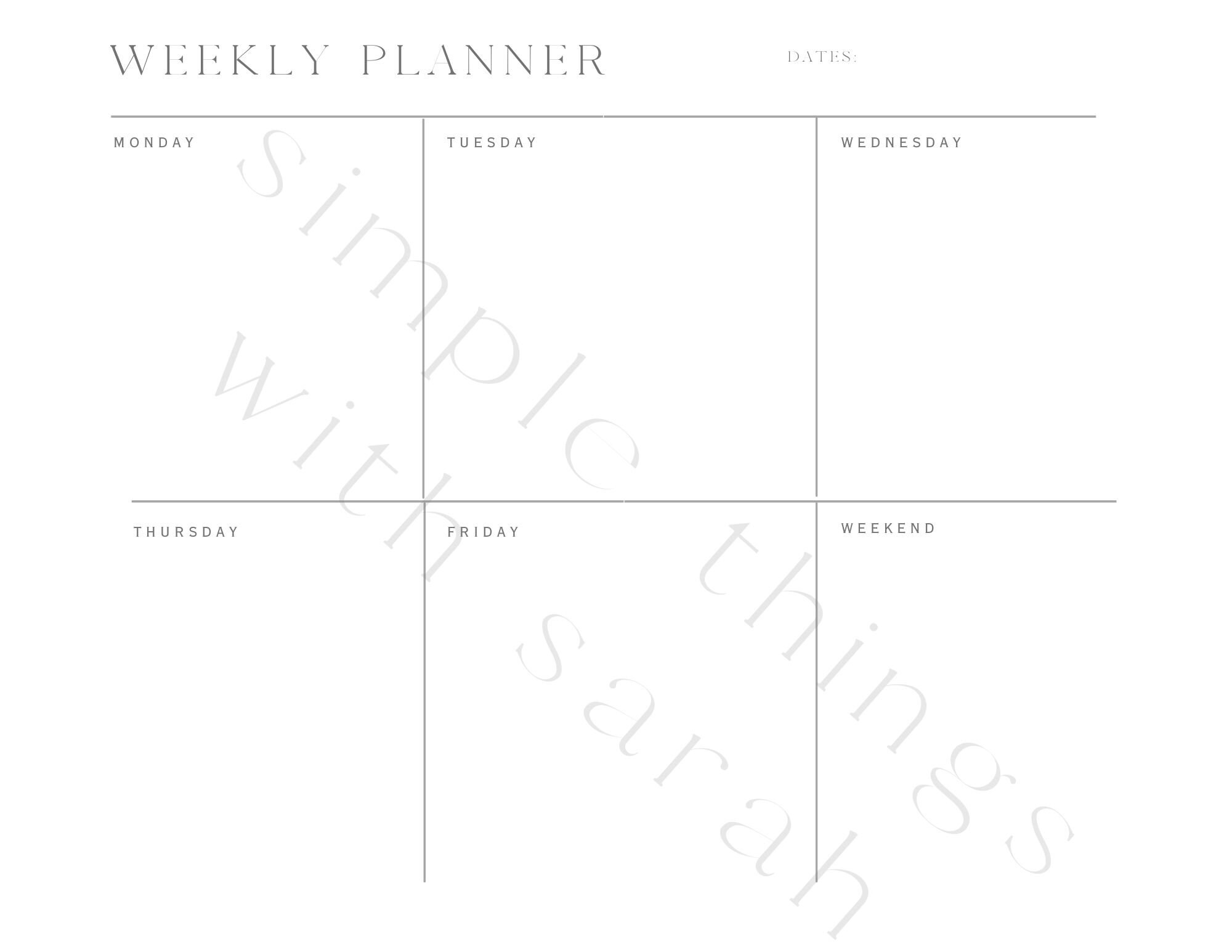 Minimal, Planner Bundle, Printable, Weekly, Checklist, Printable ...